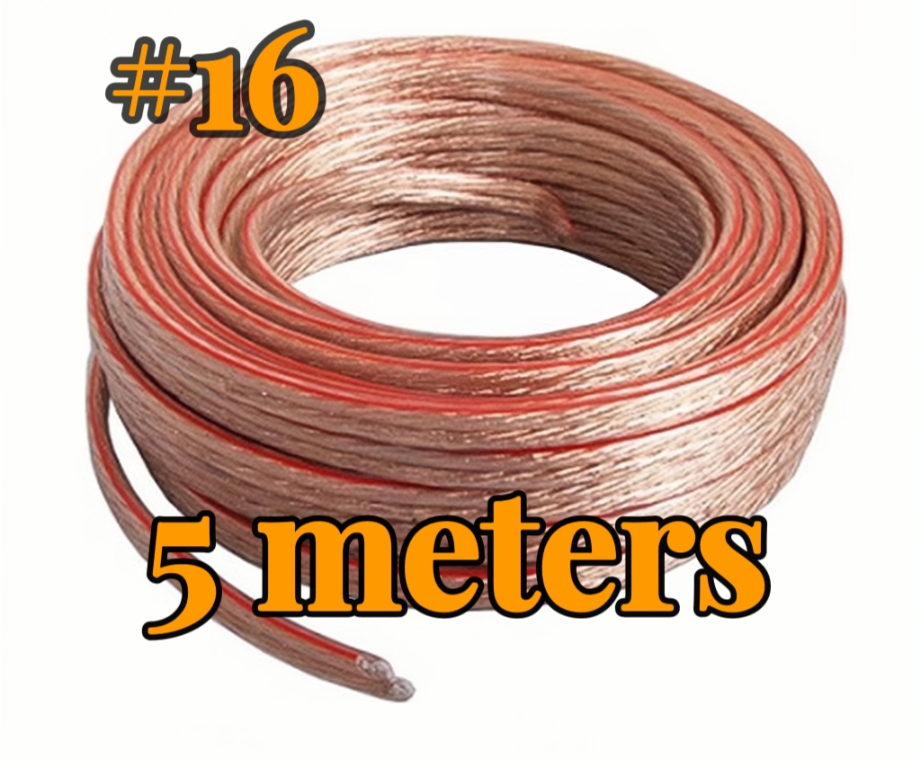 #16 Heavy duty Speaker wire 5m/10m/20m/30m(cable length variants) clear ...
