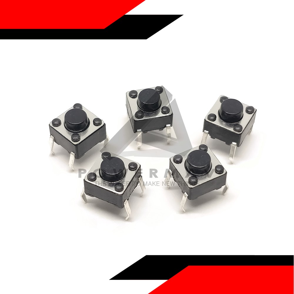 5pcs 4 pin tact swicth 6x6x5mm 4PIN G89 Tactile Tact Push Button Micro ...