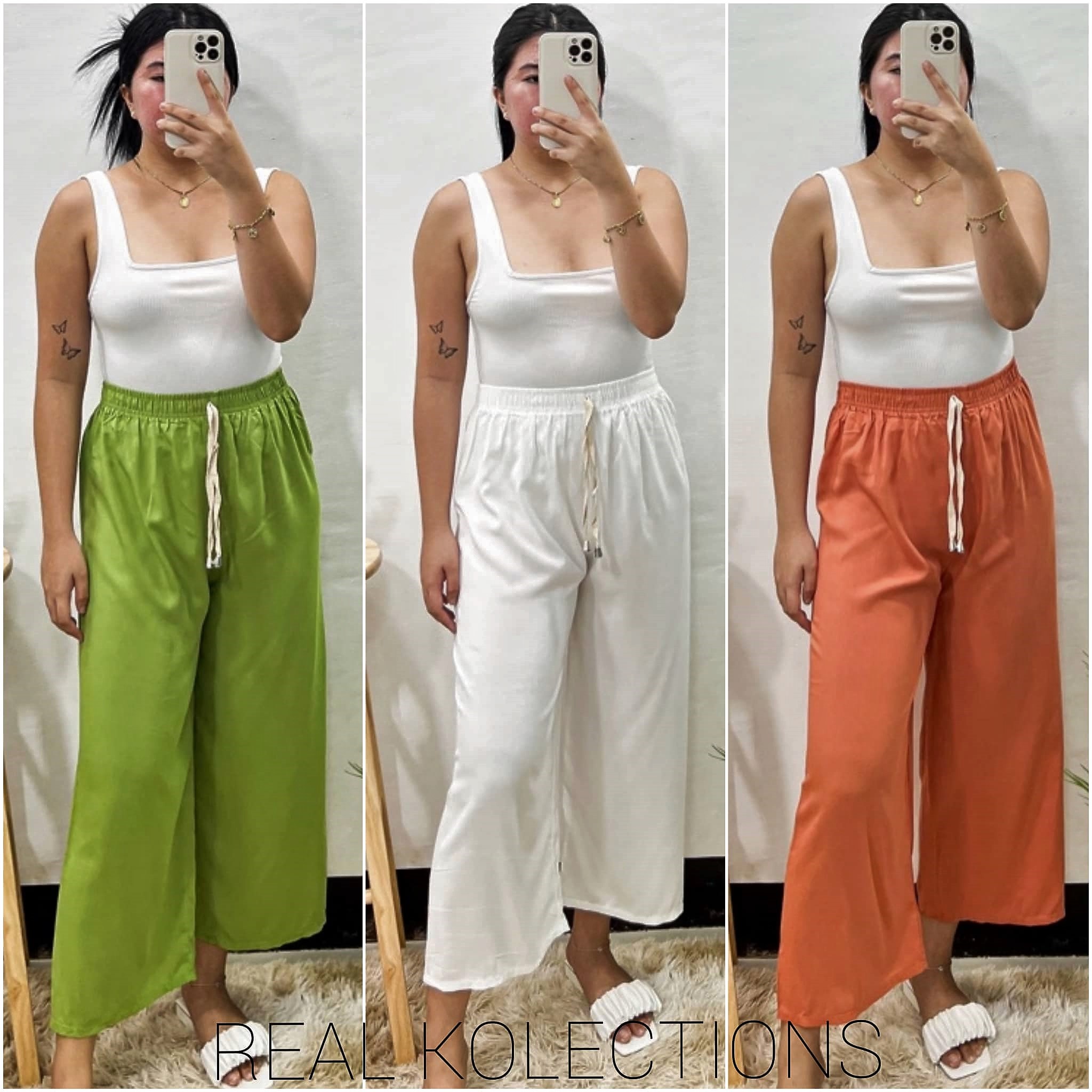 CHALLIS SQUARE PANTS LOOSE WIDE LEG CAPRI PANTS PLAIN SMALL TO XL ...