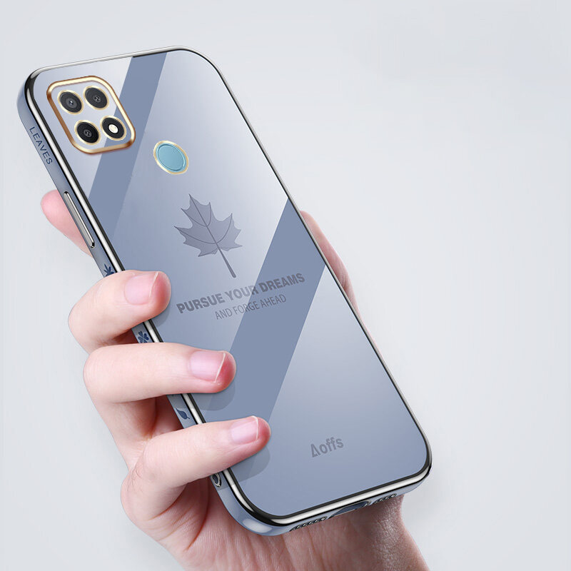 Luxury Straight Edge Plating Phone case For OPPO A15 A15S A35 2021 ...