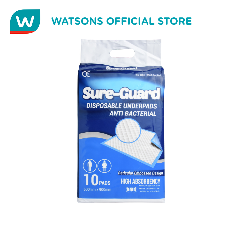 SURE GUARD Disposable Underpads (Anti-Bacterial) 10s | Lazada PH