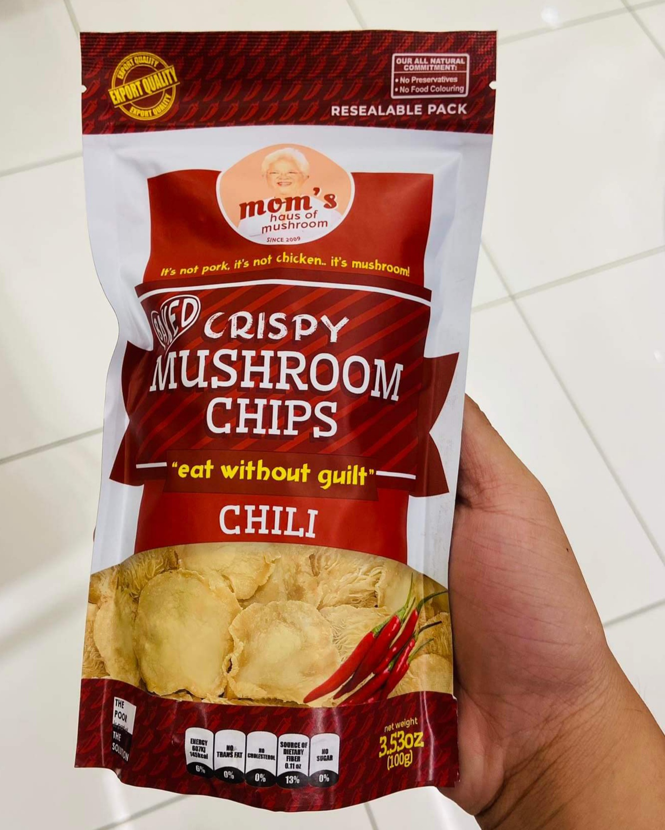 Baked Crispy Mushroom Chips 100g ️ *Eat without Guilt / Resealable Pack ...