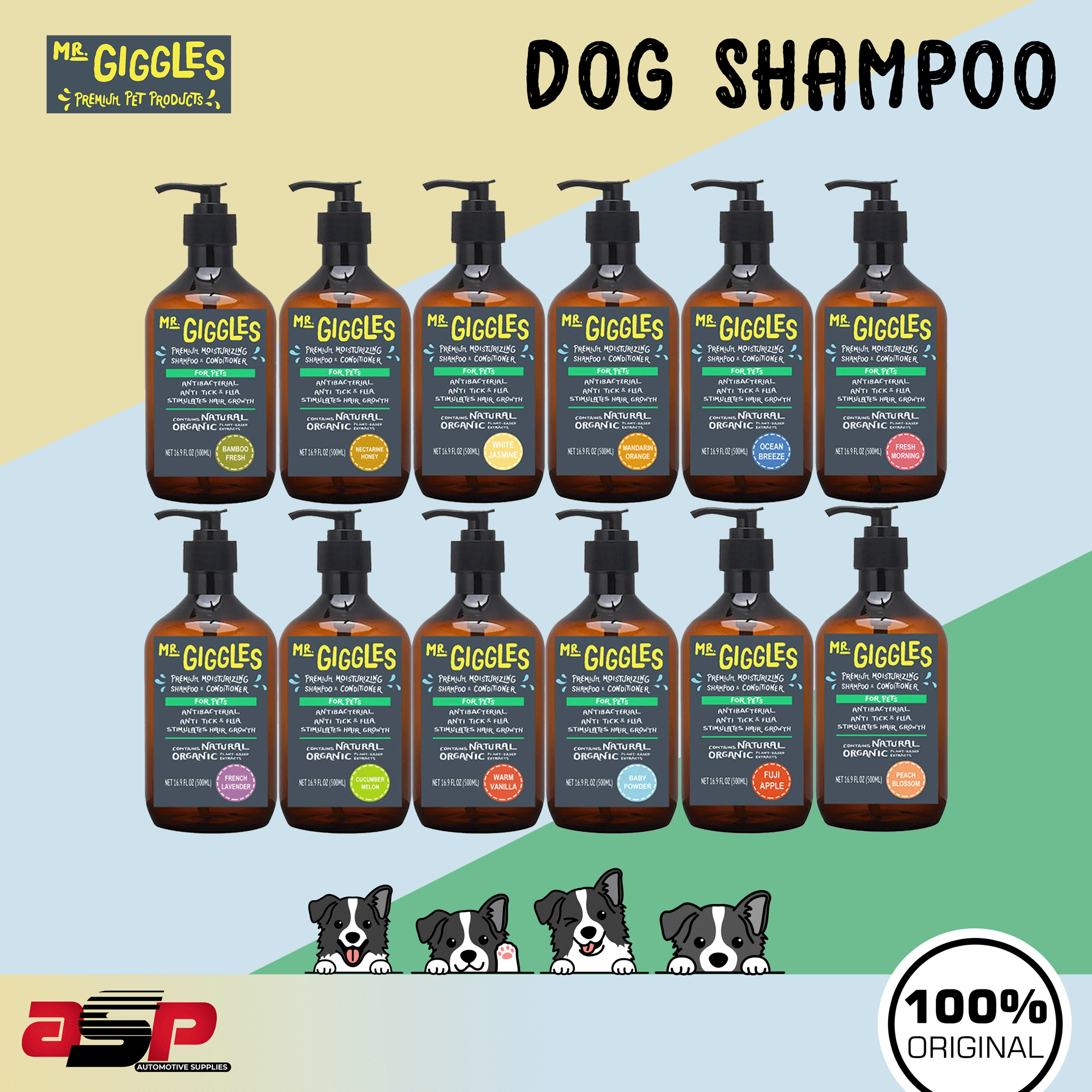 Mr. Giggles Pet Shampoo & Conditioner for Dog and Cat (500ml or 1000ml) - Dog Shampoo / Cat ...