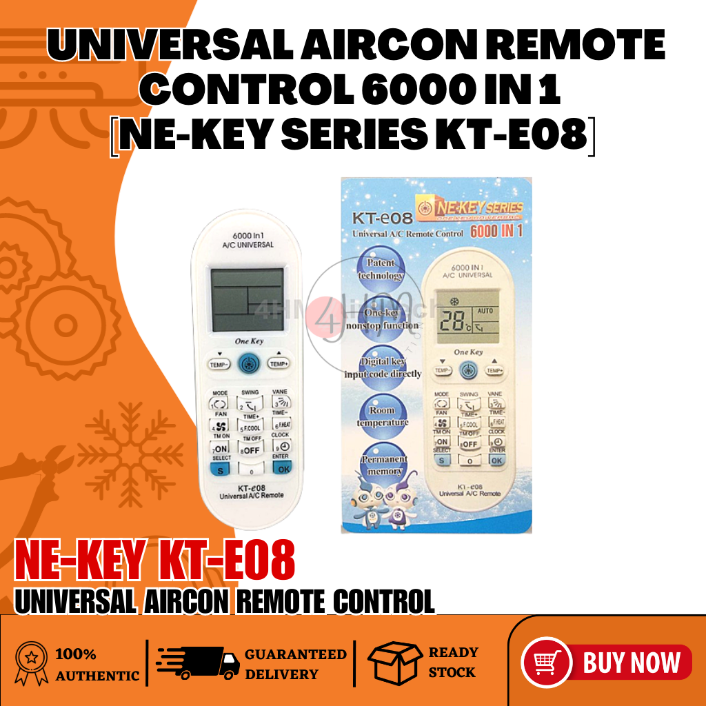 4HMC HIGH QUALITY Universal Aircon Remote Control 6000 in 1 NE-KEY ...