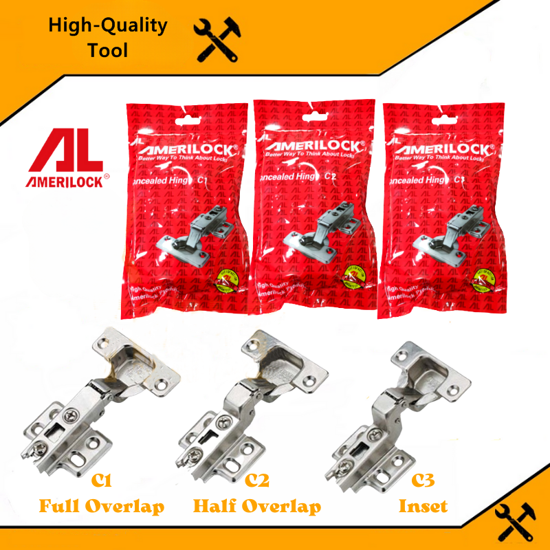 Amerilock Cabinet Concealed Hinges Soft Close Per Pair C1, C2, C3 ...