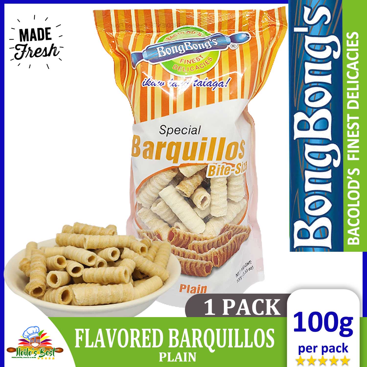 Iloilo's Best | Barquillos Bite Size | Plain Flavor | 100 grams ...