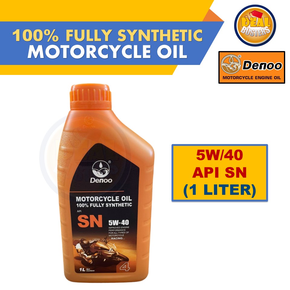 Denoo Motorcycle Oil 100% Fully Synthetic API SN 5W-40 1Liter | Lazada PH