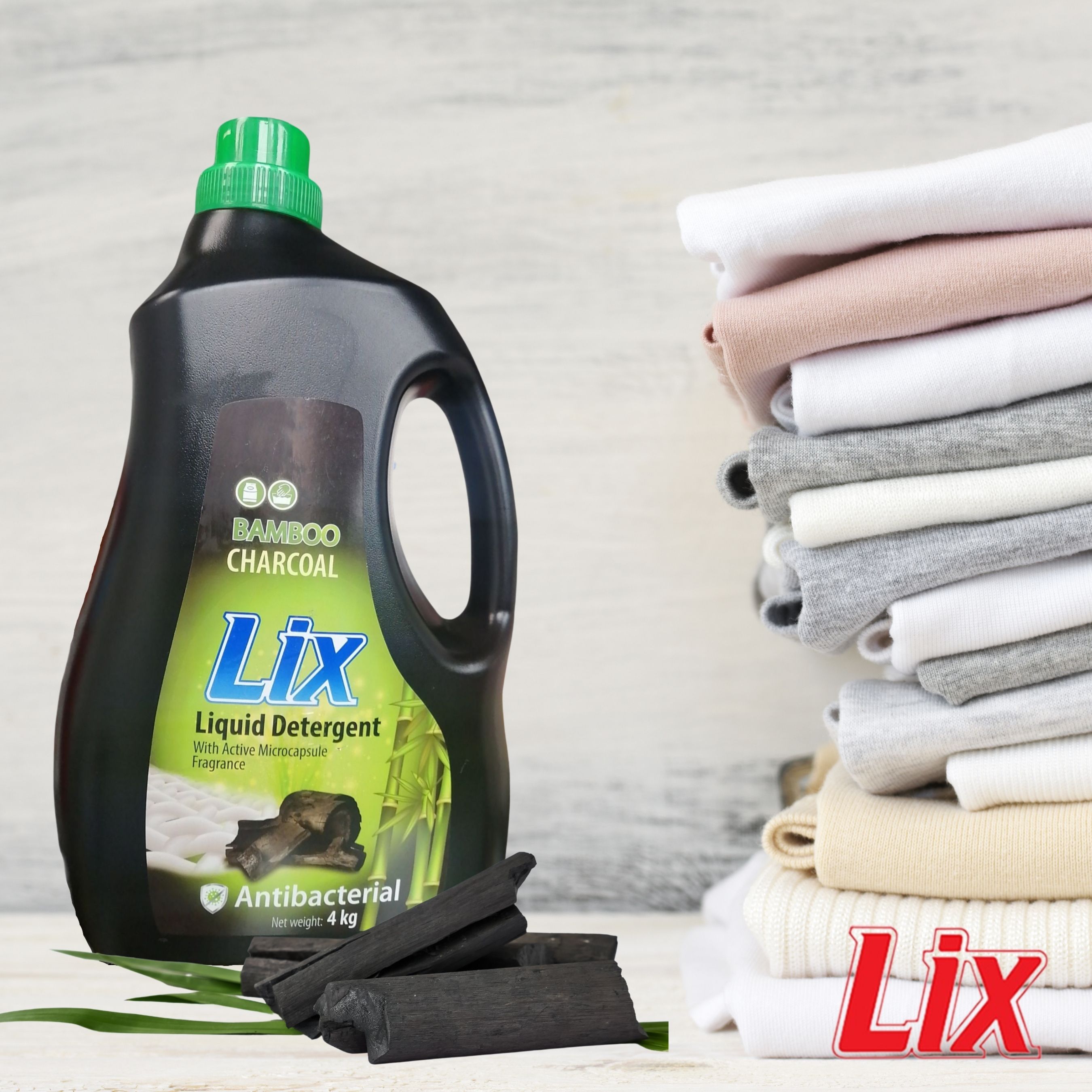 Lix Liquid Detergent Bamboo Charcoal With Active Microcapsule Fragrance ...