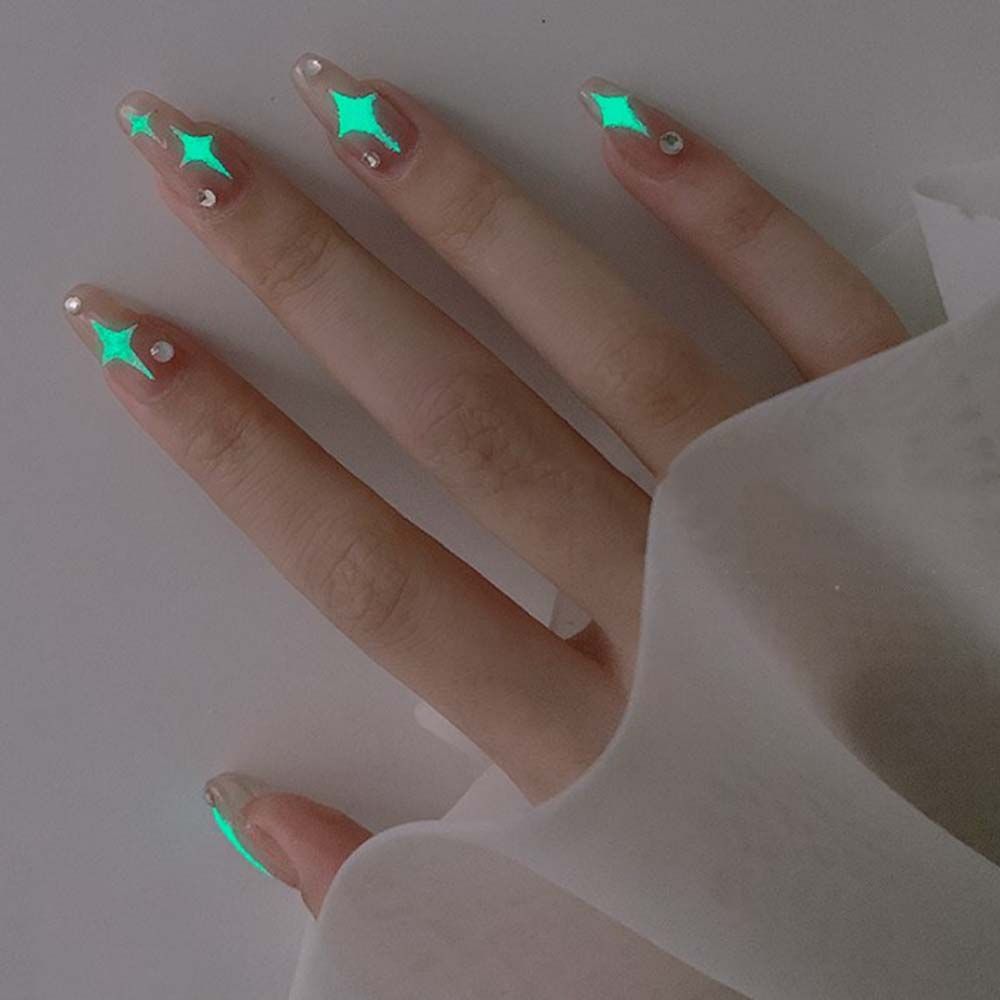 WEANBU ญี่ปุ่นเรืองแสงในที่มืดแฟลชเสน่ห์ทำเล็บมือ DIY ตกแต่งเล็บน้ำตาลผงเล็บผงแวววาว - weanbu ...