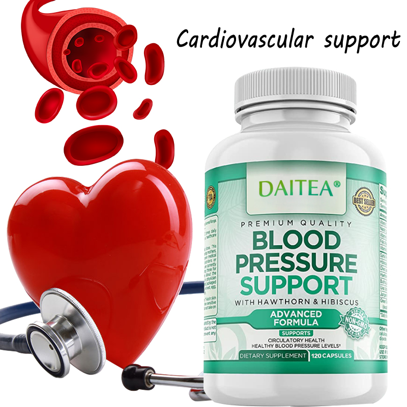 Premium Blood Pressure Support Supplement with Hawthorn, Hibiscus ...