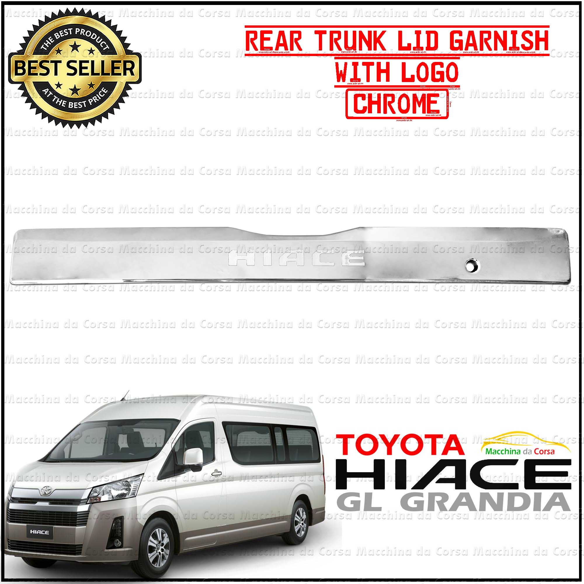 Toyota Hiace GL Grandia 2019-2022 Trunk Lid Garnish (Chrome) 2nd Design ...