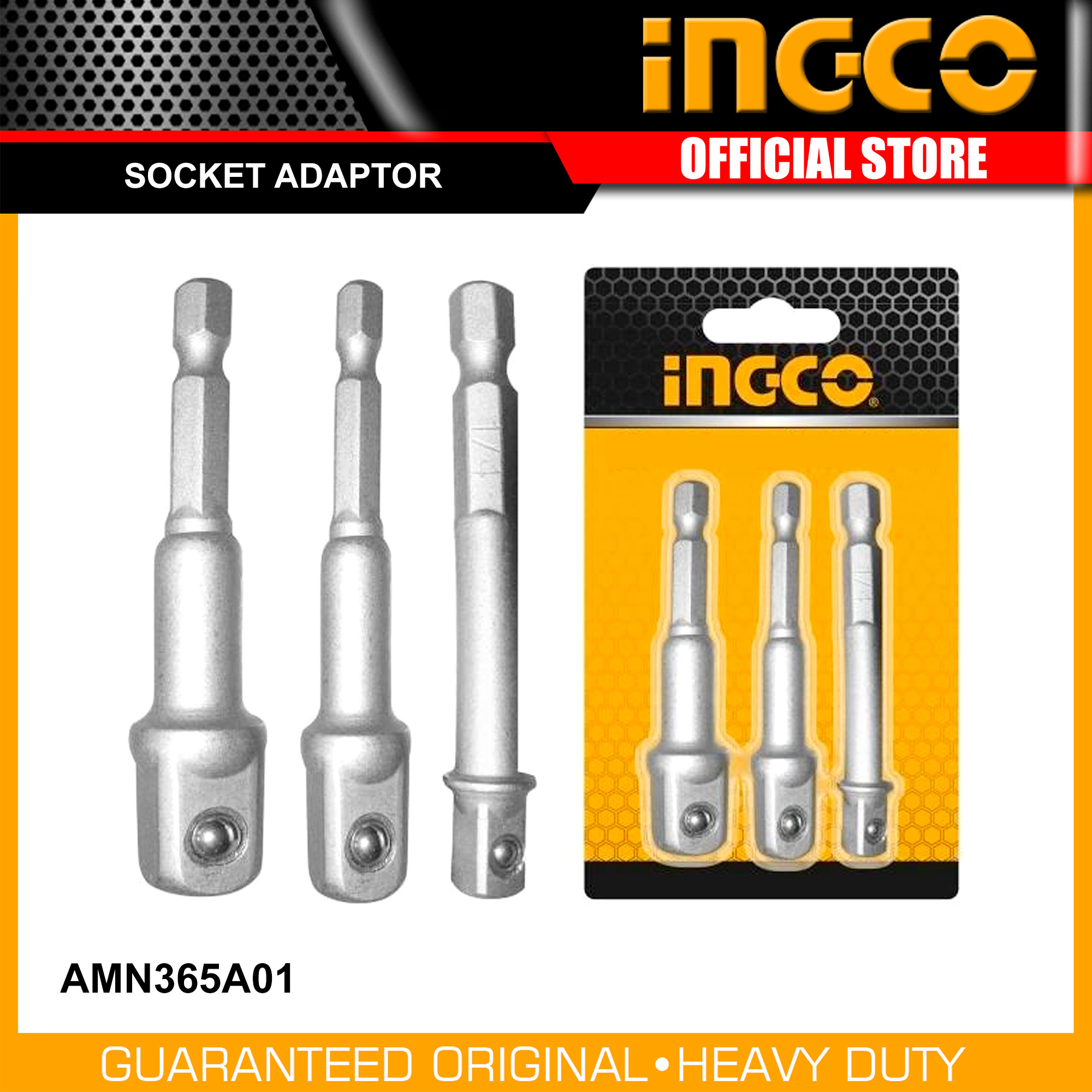 INGCO 3pcs Socket Adaptor Set with 1/4" Hex Shank AMN365A01 IHT | Lazada PH