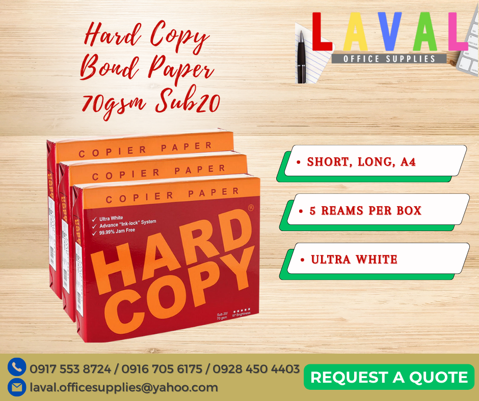 HARD COPY BOND PAPER 70 GSM 5REAMS PER BOX | Lazada PH