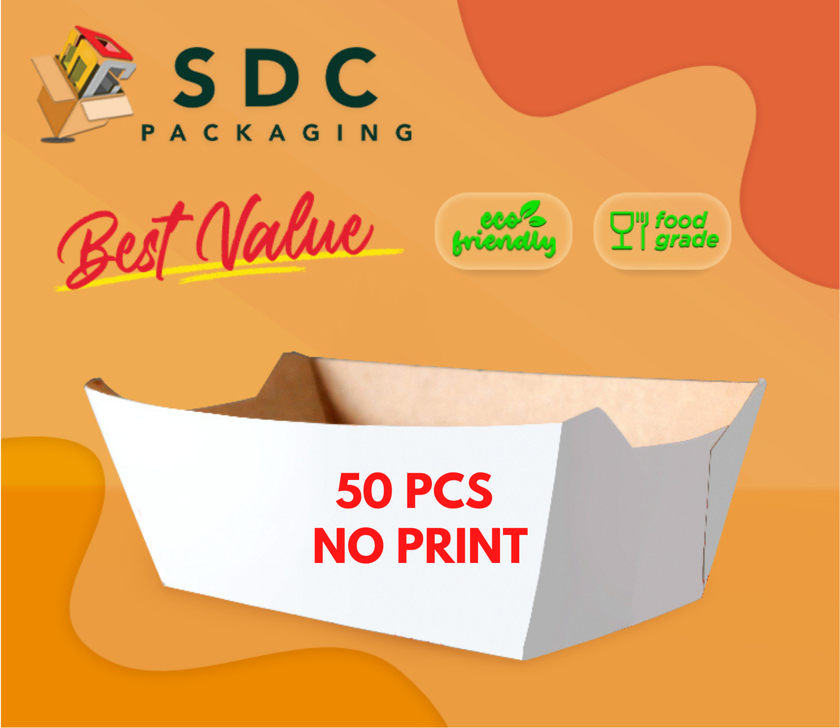 Paper Food Tray Paper Meal Box Carrier 15 Paper Non-Greaseproof Premium ...