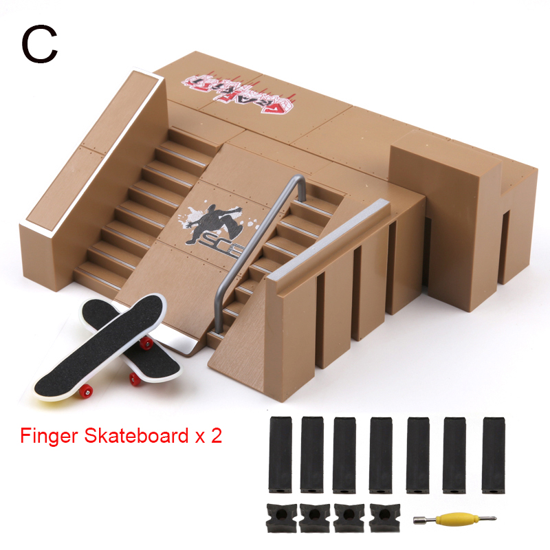 Finger Skateboard Skatepark DIY Mini Park Ramp for Tech Practice Deck ...