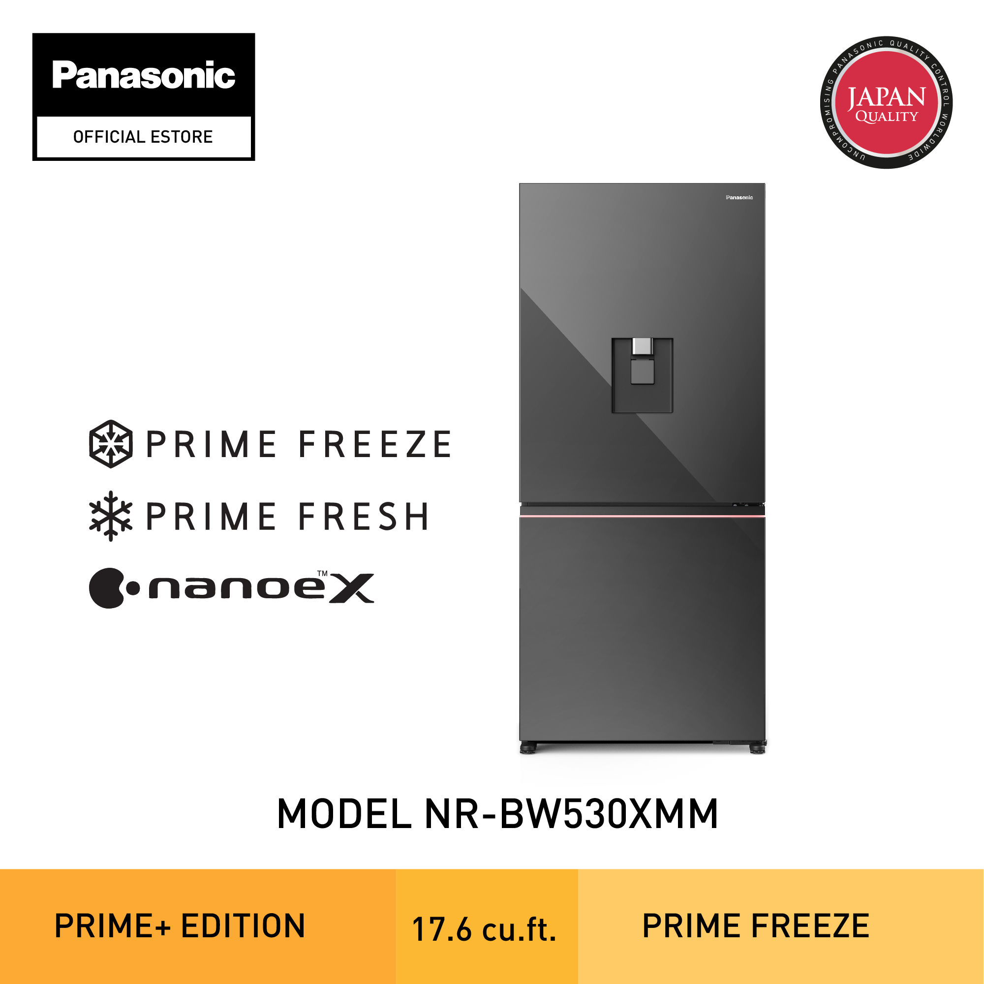 Panasonic NR-BW530XMMP 17.6 cu. ft. 2 Door Bottom Freezer - No Frost ...