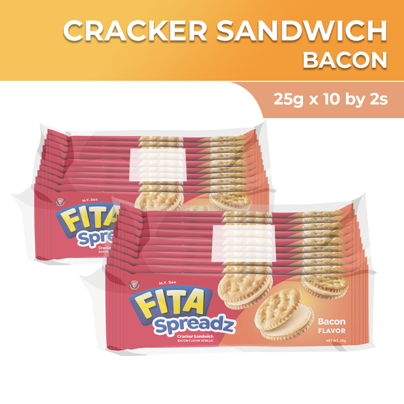 Fita Spreadz Sandwich Crackers Bacon 25g x 10 - Pack of 2 | Lazada PH