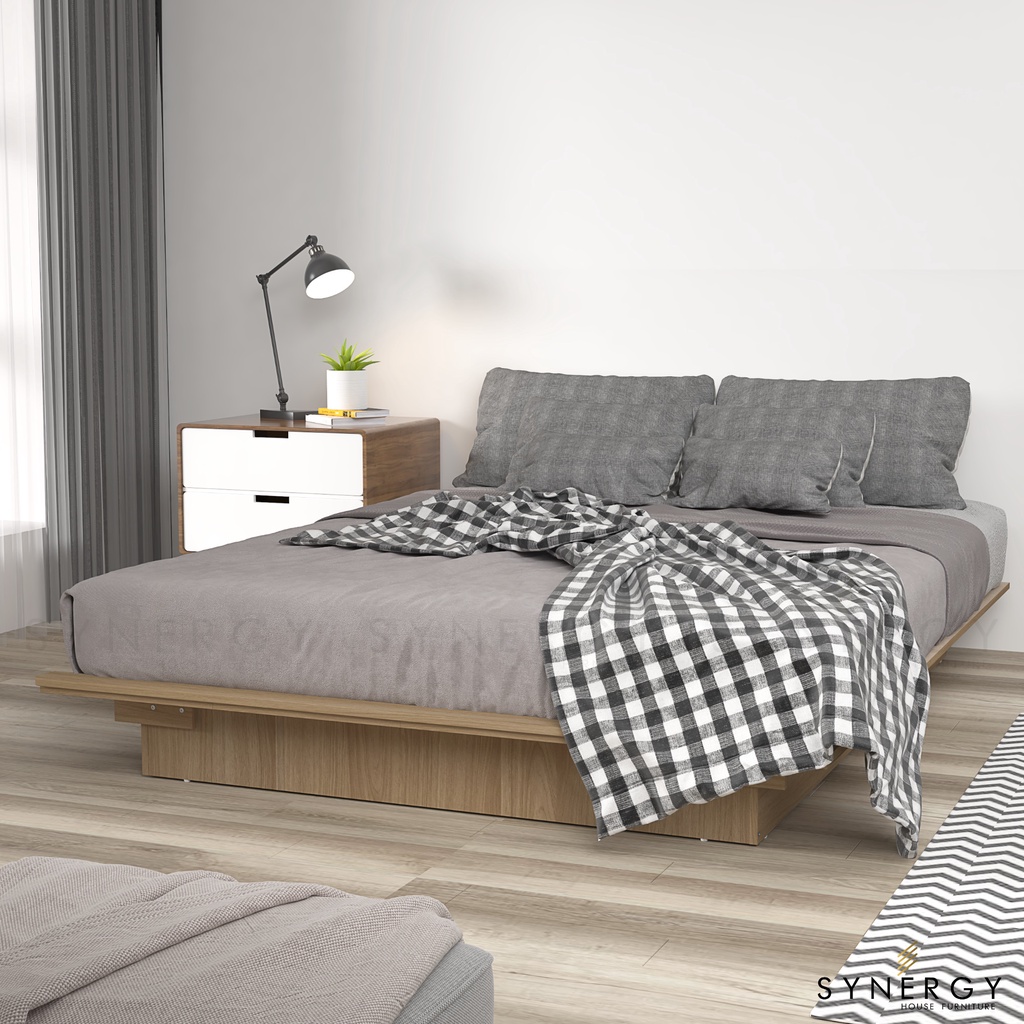 Homelife Modern Simple Double Bed Platform Bed Furniture Comfortable ...