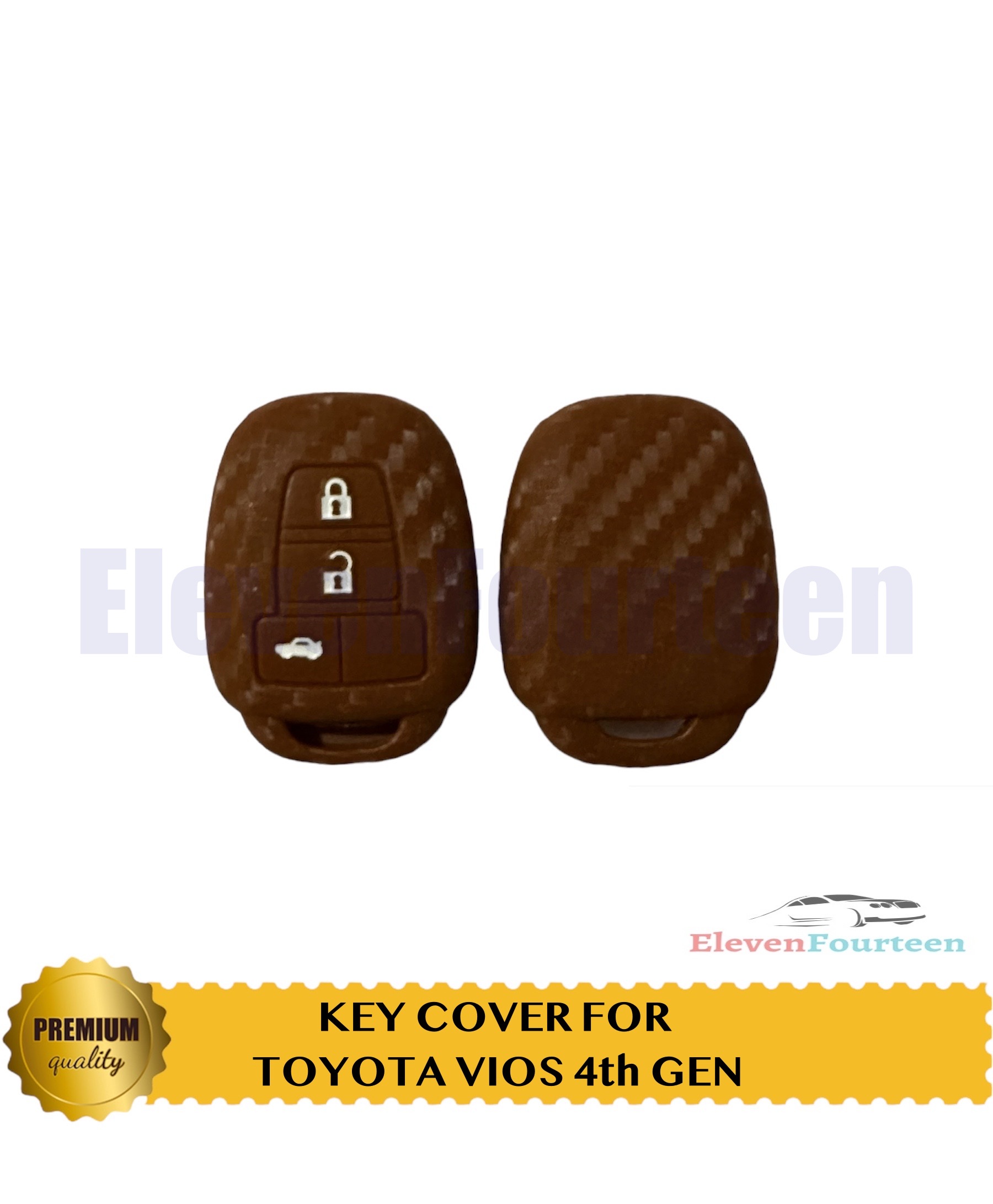 Carbon Fiber Silicone Car Key Remote Cover for Toyota Vios 2015, 2016 ...