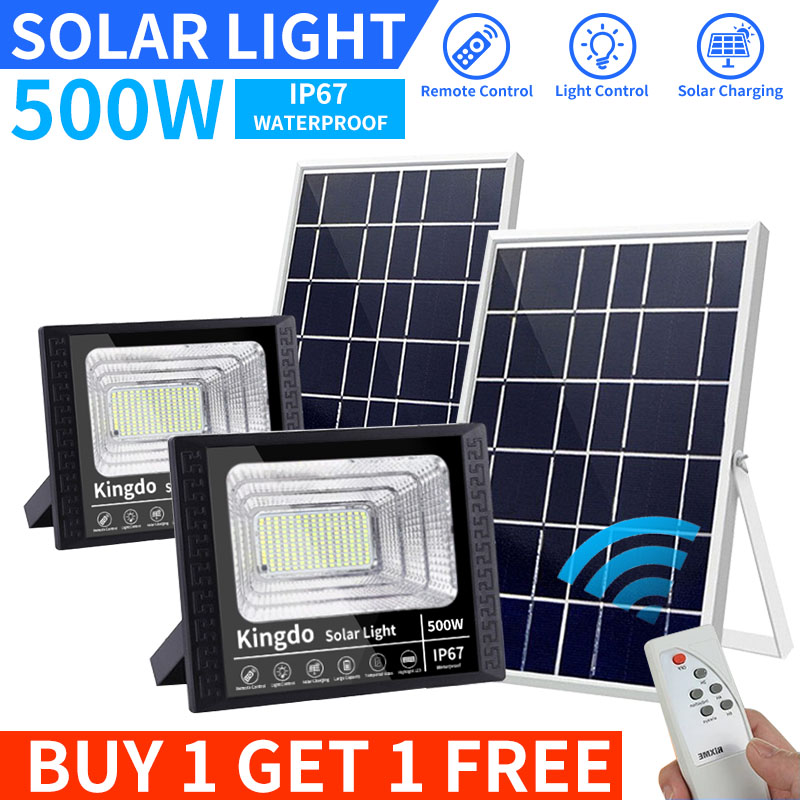 【BUY 1 TAKE 1】500W Solar Light LED Flood Light Outdoor Street Lamp ...