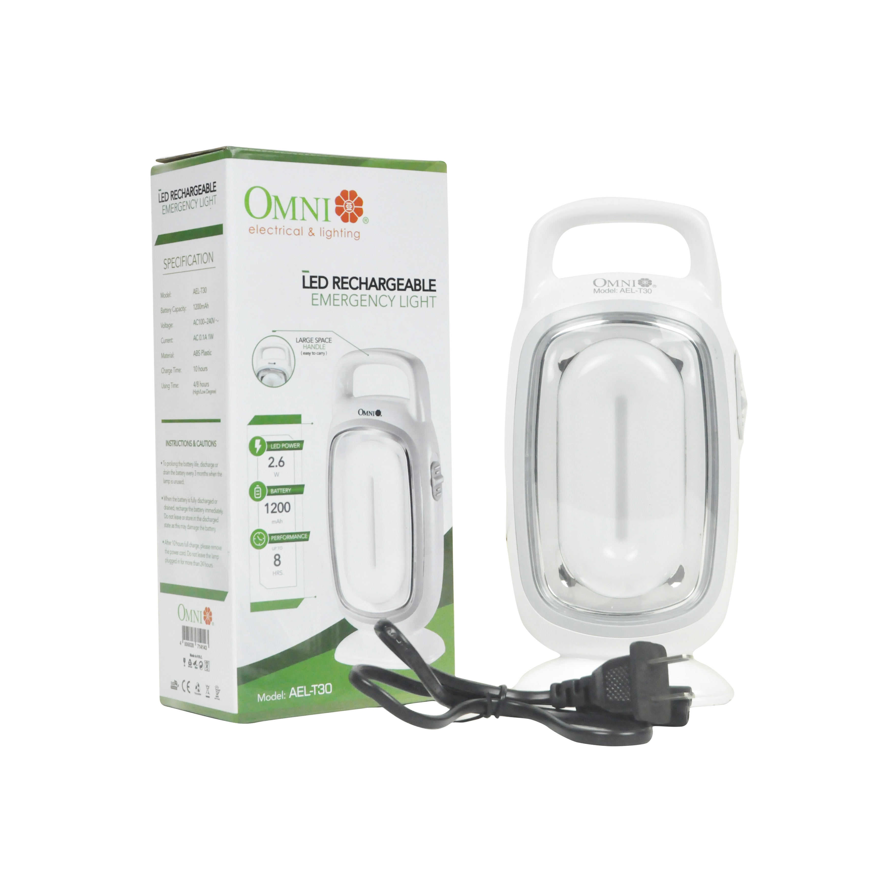 OMNI Original LED Rechargeable Emergency Flash Light AEL-T30 | Lazada PH