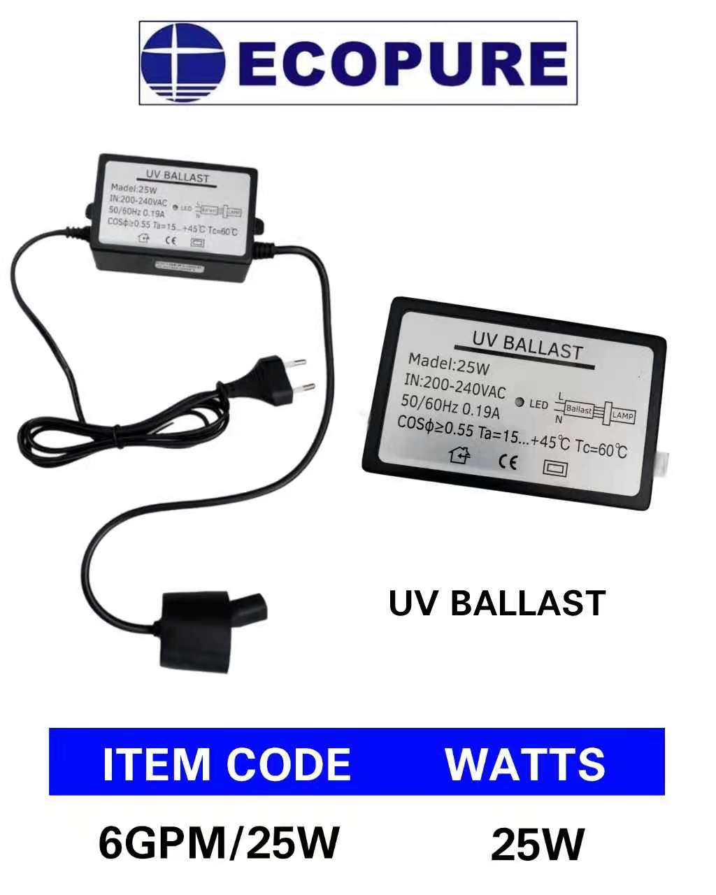 Water filter UV ballast 16W 25W 30W 55W for Water UV disinfection ...