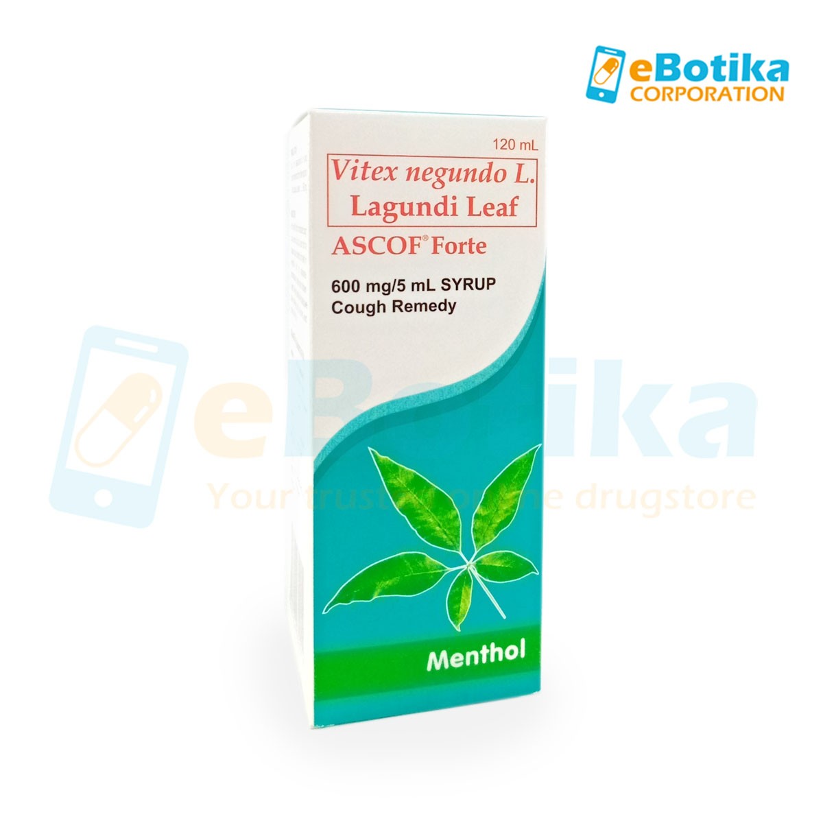 Ascof Forte Lagundi for Adults 600mg/5mL Menthol-Flavored Syrup 120ml ...