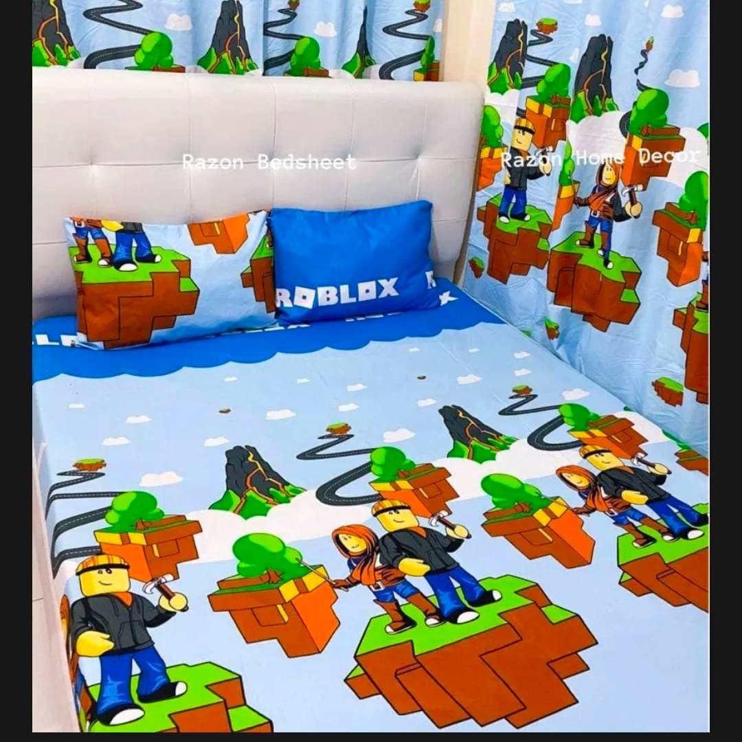 (MPK)3in1 ROBLOX DESIGN 1BEDSHEET AND 2PILLOWCASE CANADIAN COTTON GOOD ...