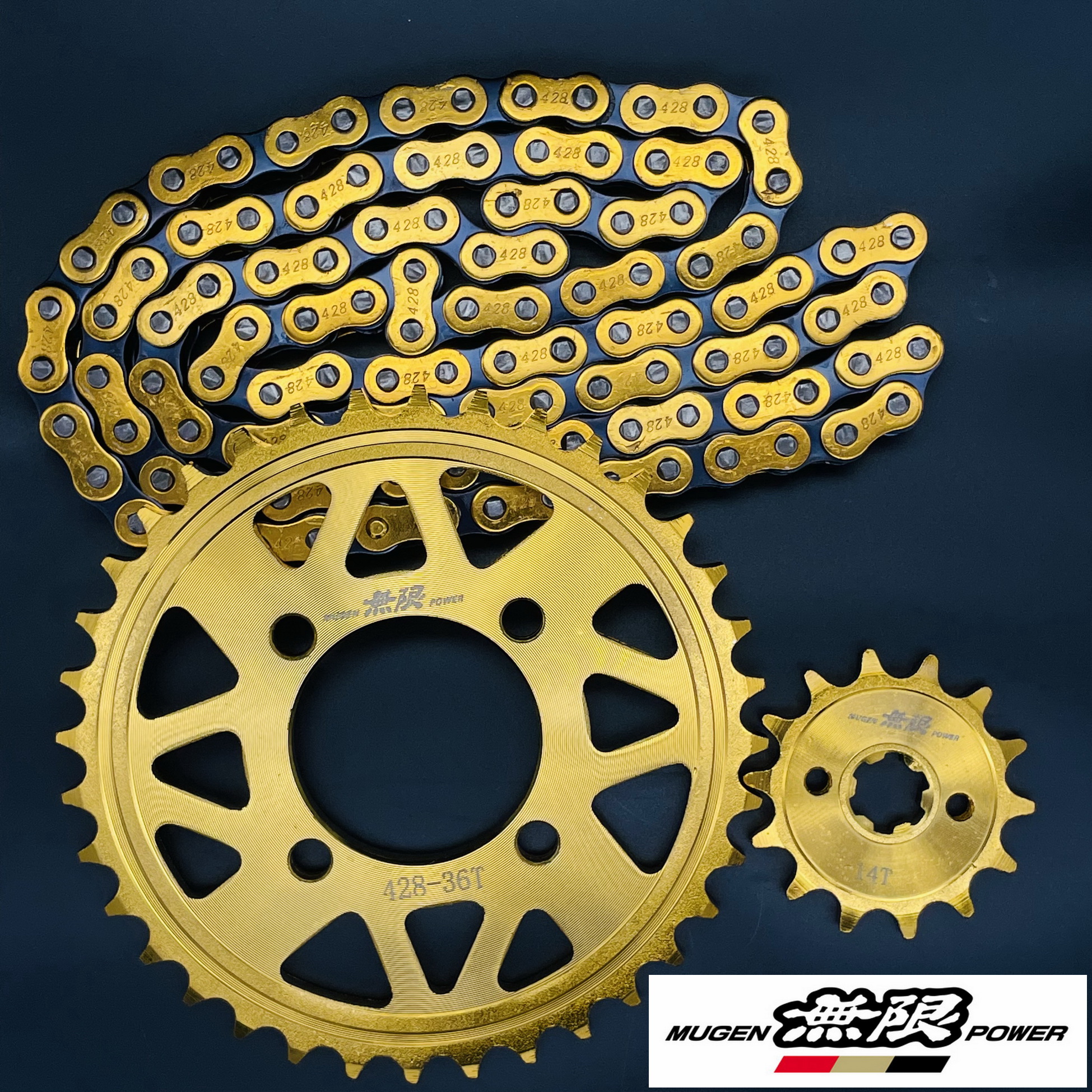Mugen Sprocket Set Smash/Raider-J110/Shogun(428-14T/36T-110L)Gold ...
