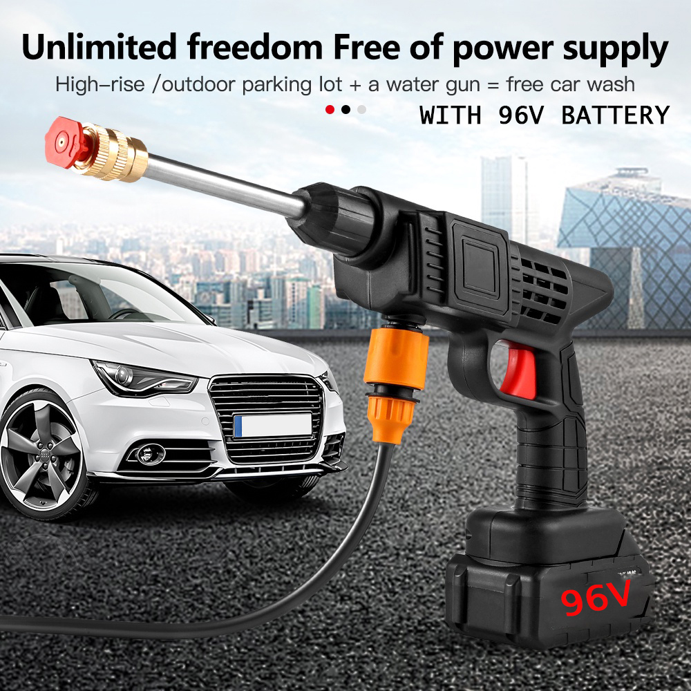 Cordless High Pressure Car Washer With 96V To 48V Rechargeable Lithium ...