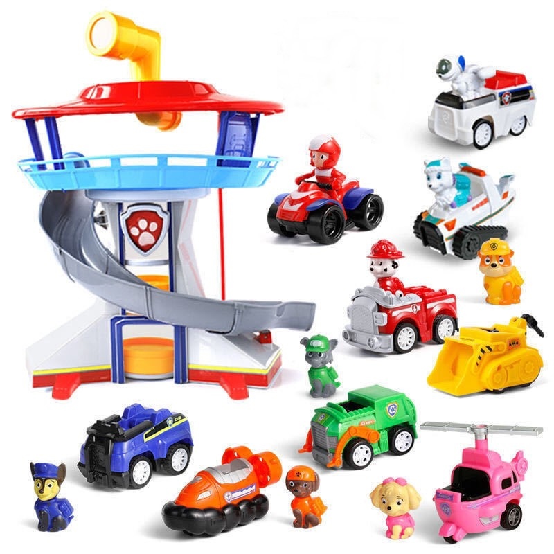 Paw Patrol Watchtower With Music Toy Car Rescue Bus Toy Set Children’s ...