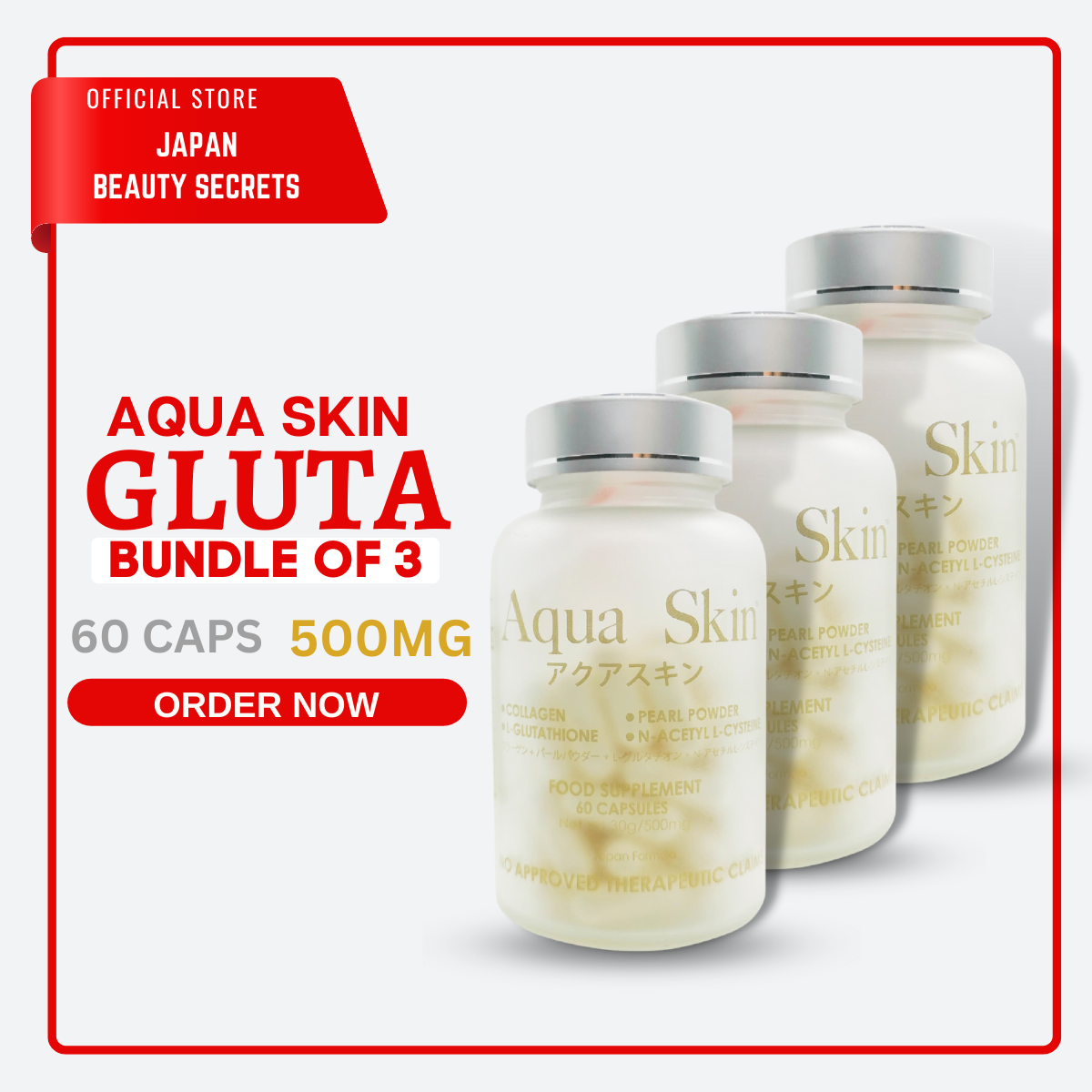 Aqua Skin Glutathione Gluta Caps Bundle Collagen NAC Gluta Capsule ...