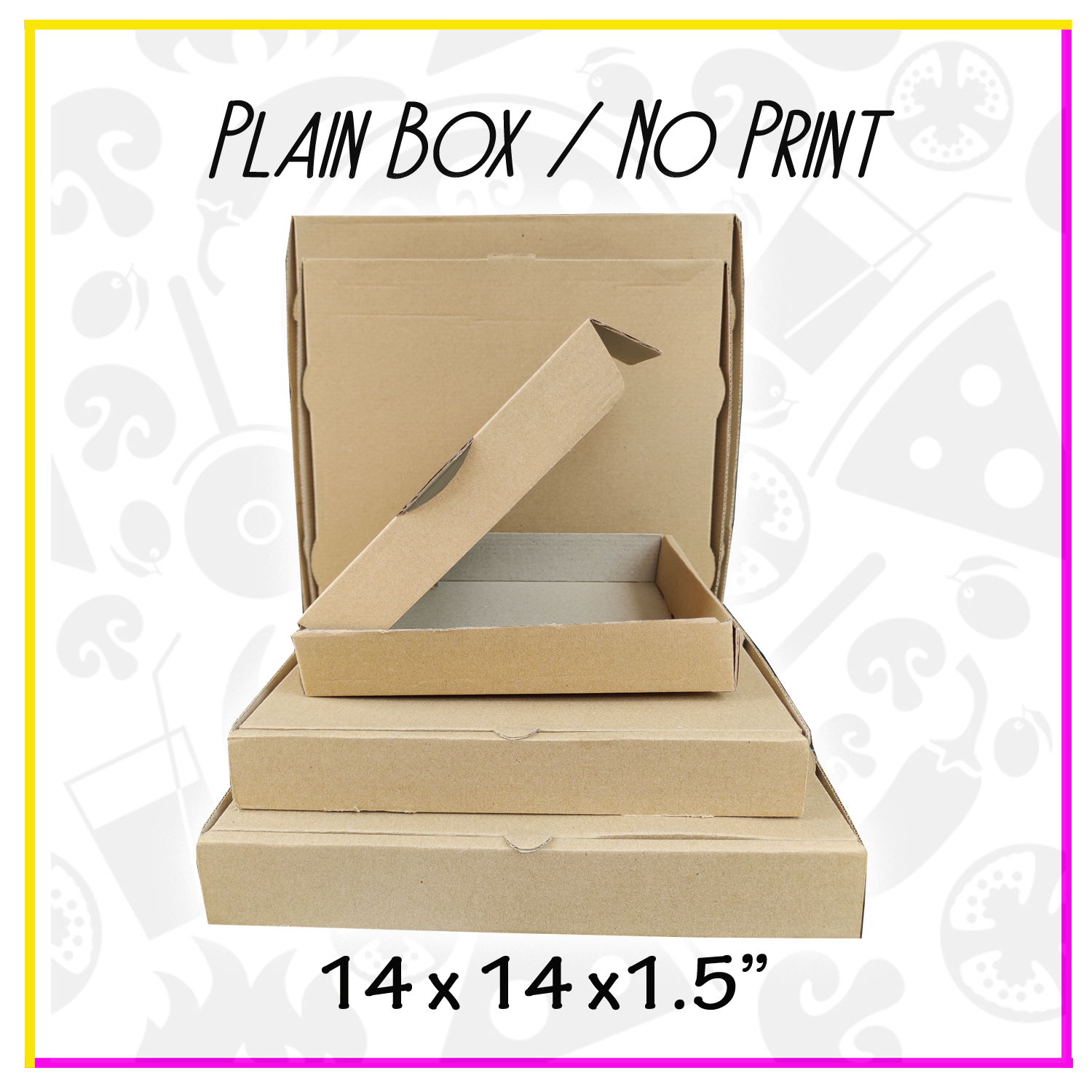 Pizza Box Corrugated / Plain 14 inches 50pcs per bundle / Pizza box 14 ...