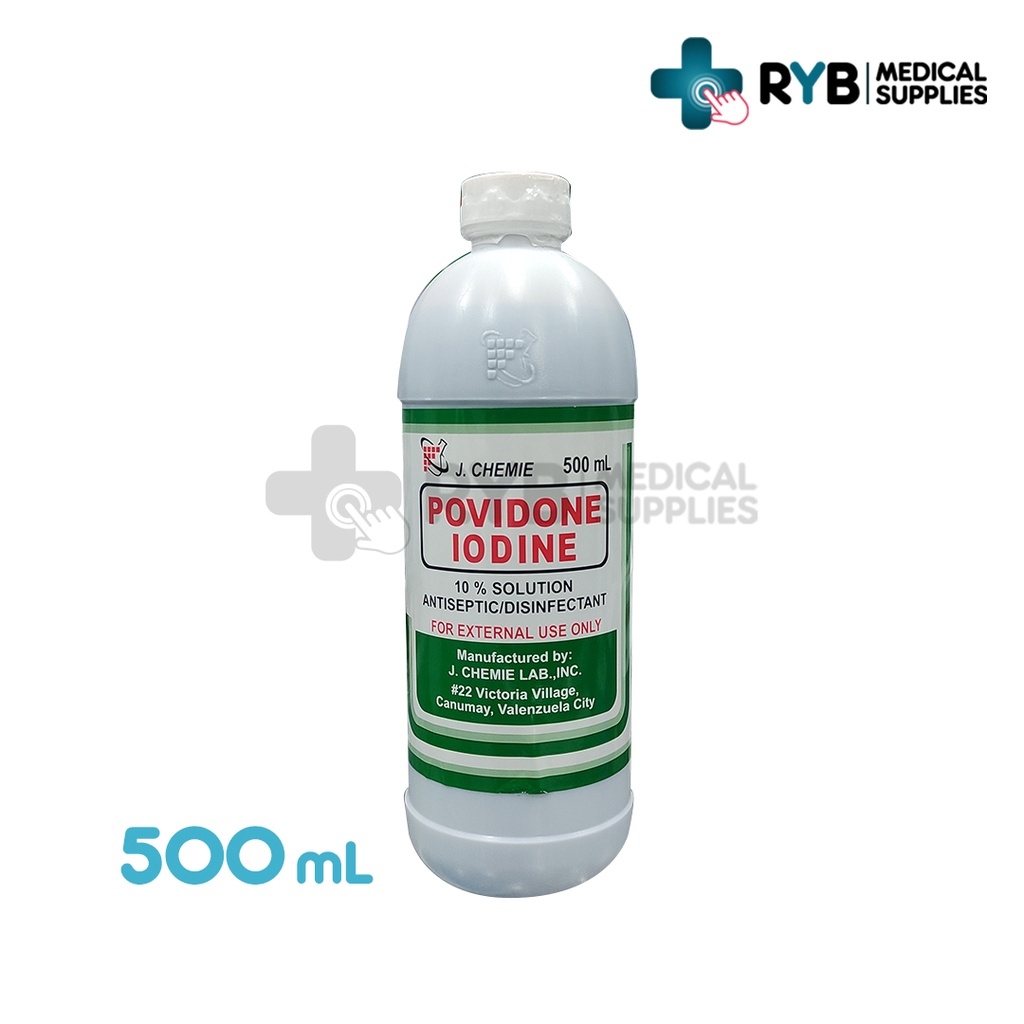 J.CHEMIE Povidone Iodine 10 (500mL 1Liter checkout) | Lazada PH