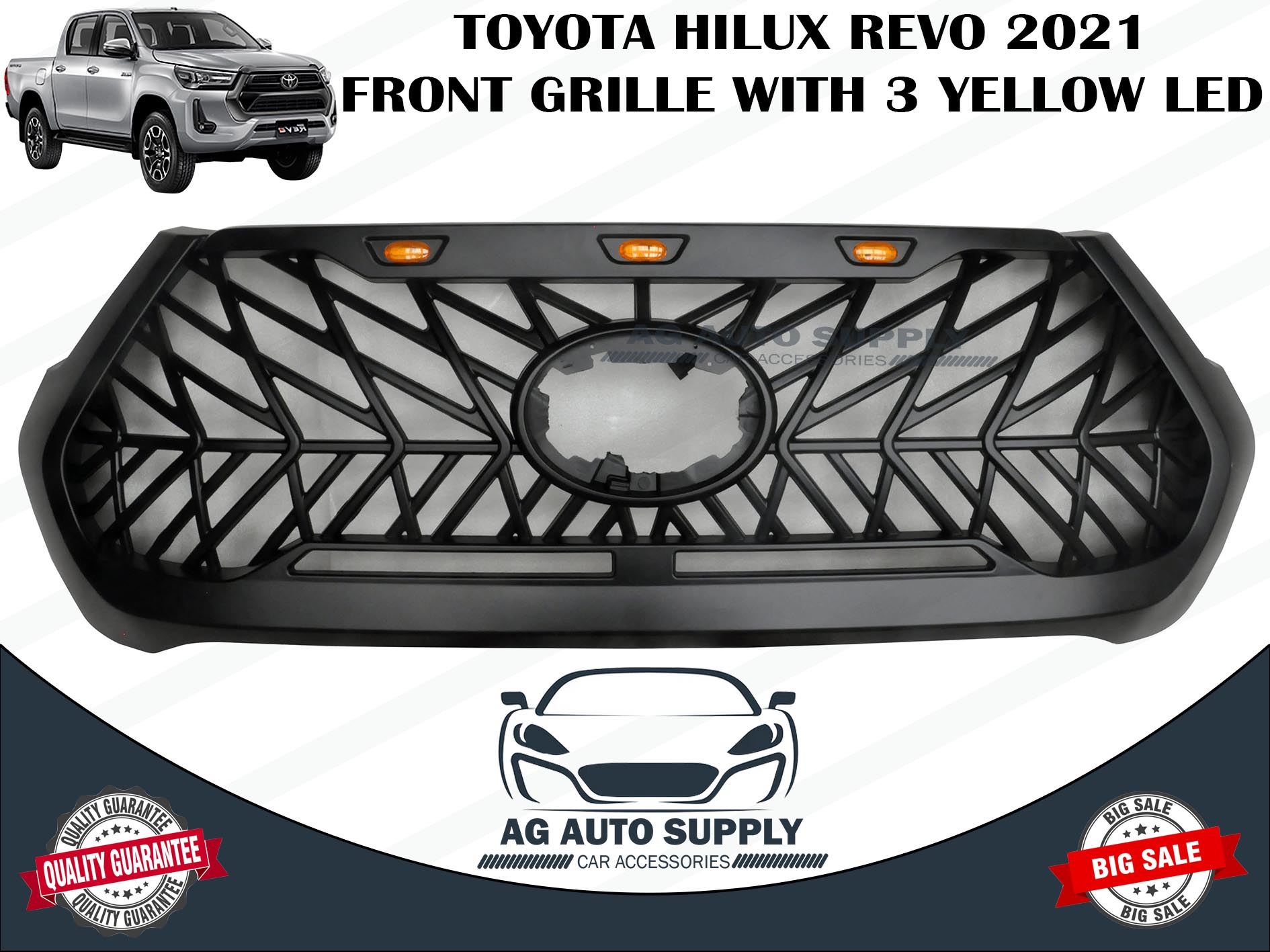Front Grille Car Grill Guard Black For TOYOTA HILUX REVO 2021 | Lazada PH