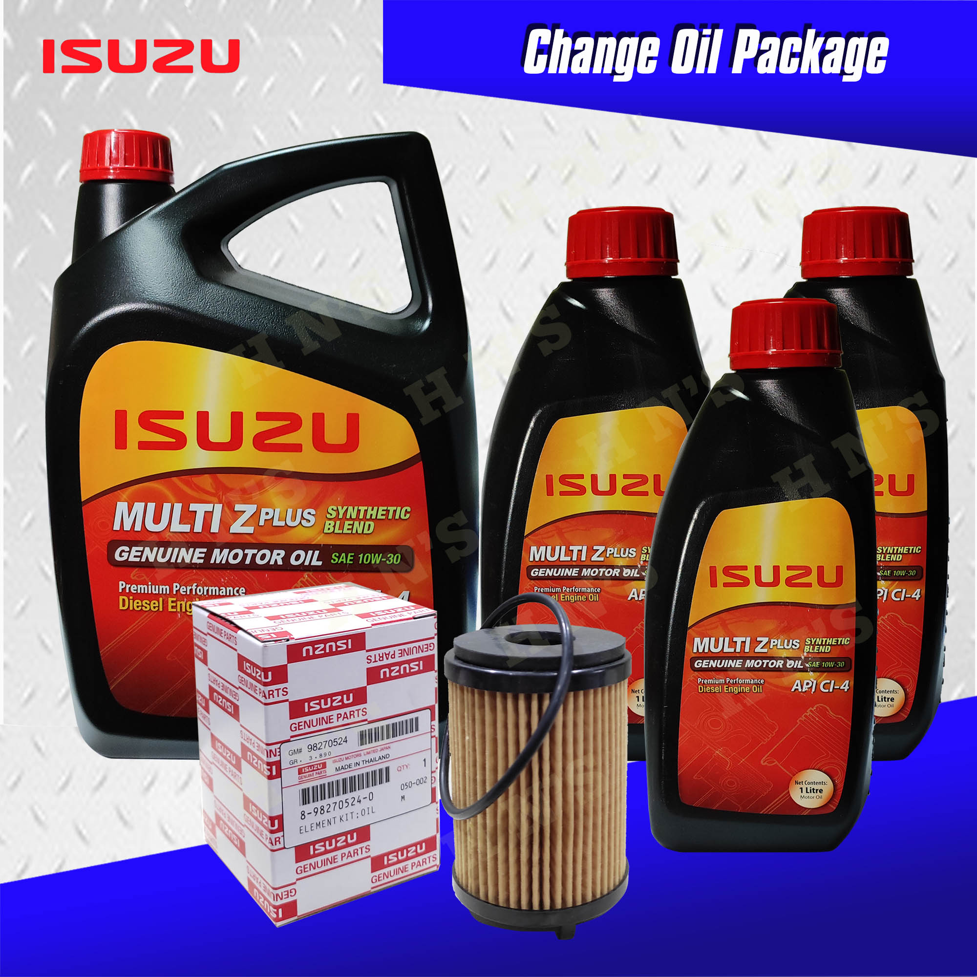 ISUZU Multi-Z Plus Genuine Motor 10W-30 Oil Change Package for Isuzu ...