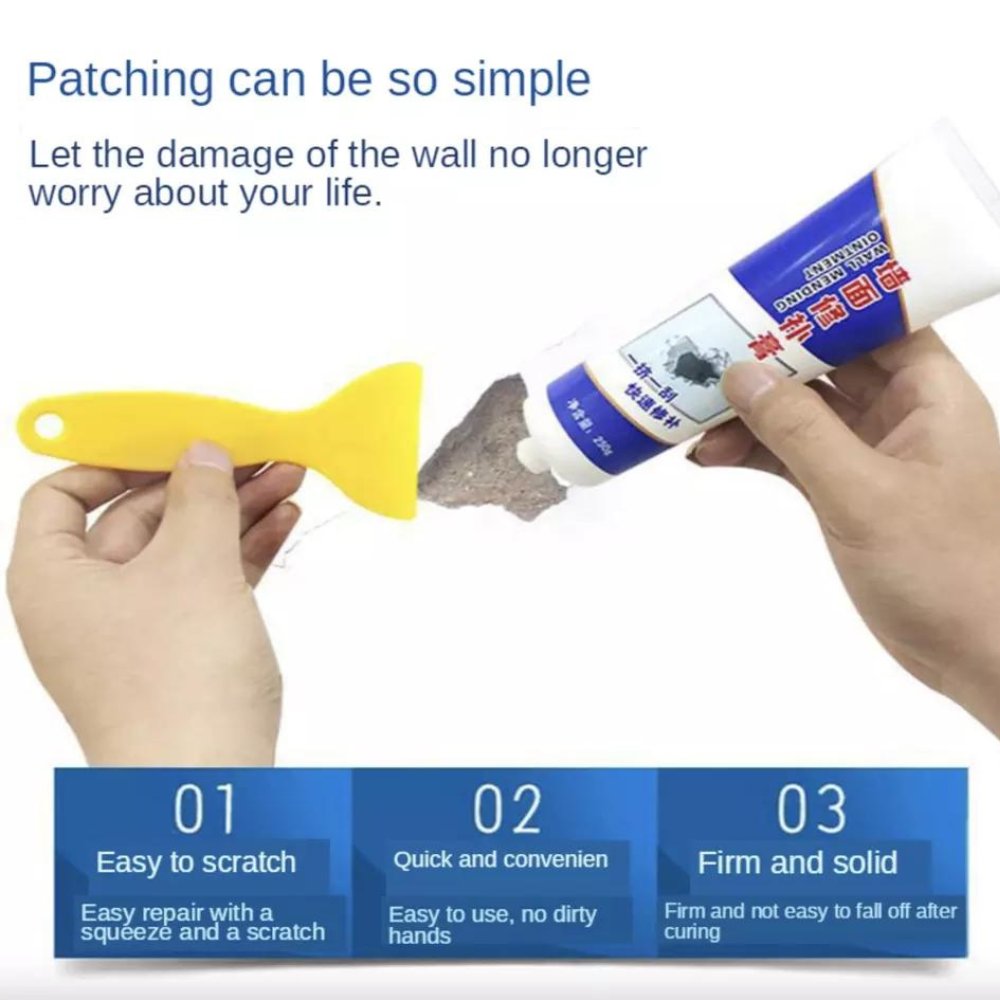 Drywall Repair Kit, Wall Repair Patch Kit with Scraper, Wall Mending ...