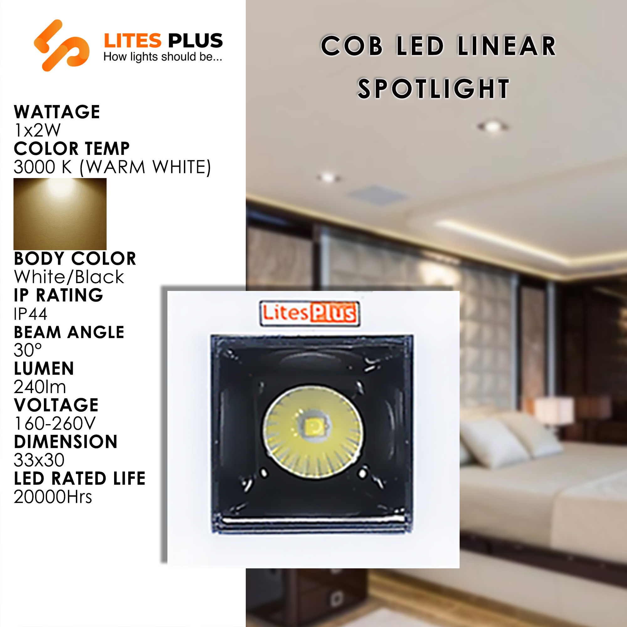 LITESPLUS LINEAR SPOTLIGHT 1x2W (IA-0209) | Lazada PH