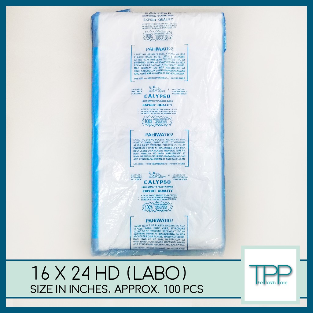 Plastic Labo 16 x 24 HD (Labo) Calypso Plastic | Approx. 100 pcs/pack ...