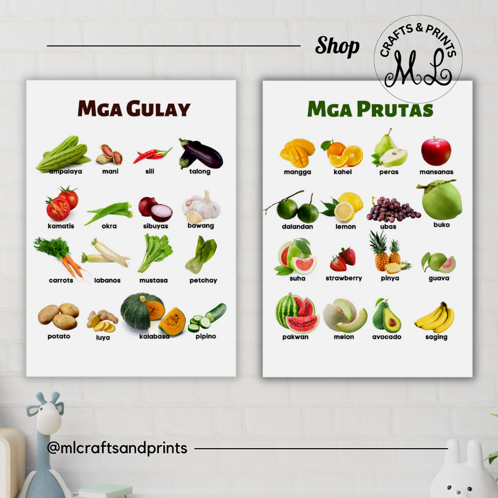 Educational Laminated Chart Prutas at Gulay | Lazada PH