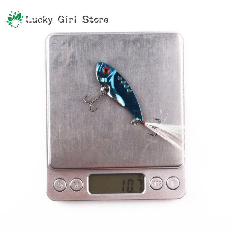 โลหะVIB 11Gเหยื่อล่อปลาการสั่นสะเทือนช้อนHardเหยื่อFeather Crankbaitเหยื่อตกปลาแบบปลาปลอมCicada ...