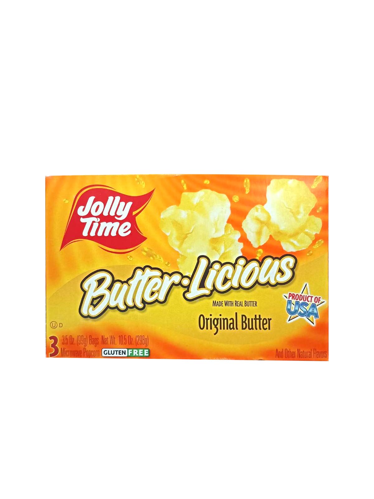 Jolly Time Microwavable Popcorn Butter Licious Original Butter Gluten ...