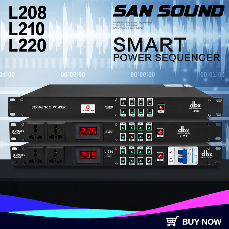 DBX L208 L210 L220 power sequencer professional 10-way switch sequence ...