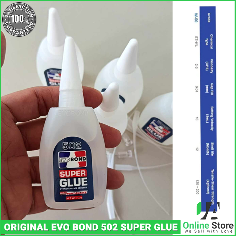 Original Evobond Cyanoacrylate 502 Super Glue Adhesive Evo Bond Cyno Cyano Tarpaulin Acrylic ...