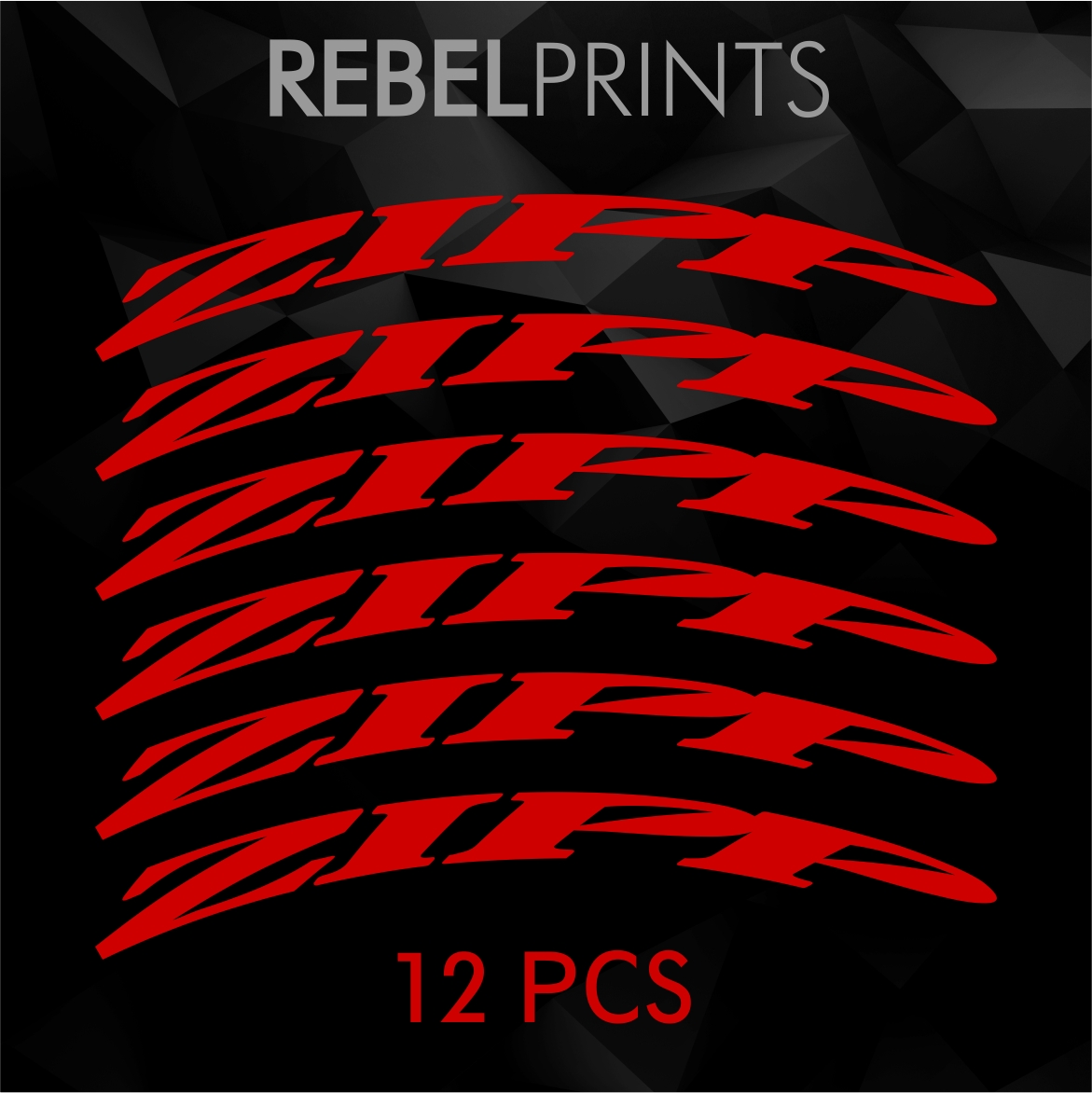 ZIPP (12 pcs) Wheel Rim Sticker Decal Vinyl for Mountain Bike Road Bike ...