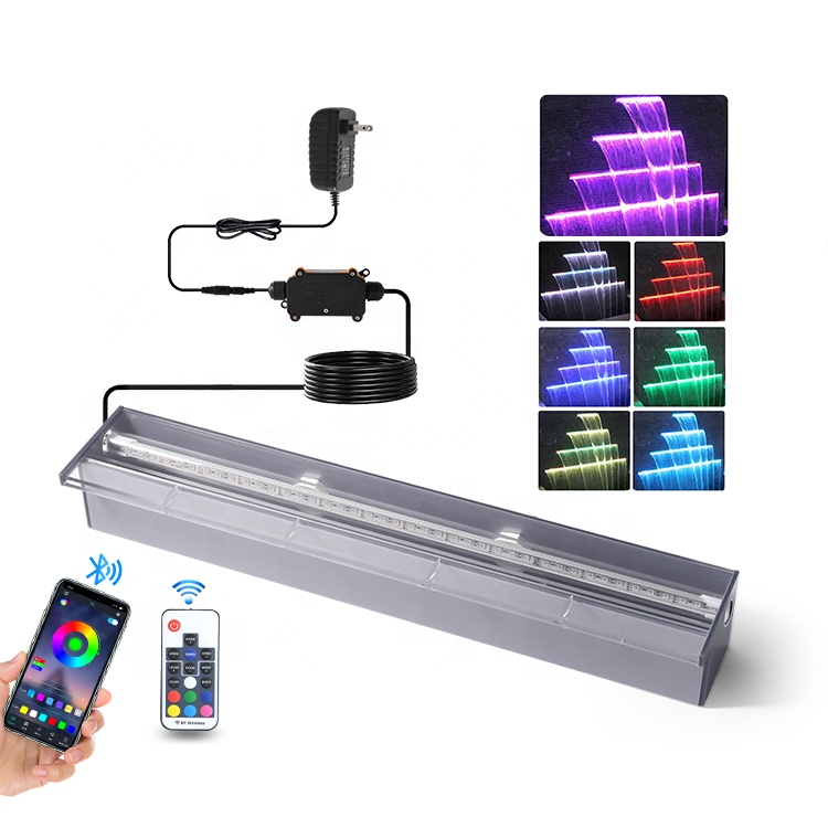 Acrylic Waterfall Lights Pool Water Descent fountain Swimming pool ...