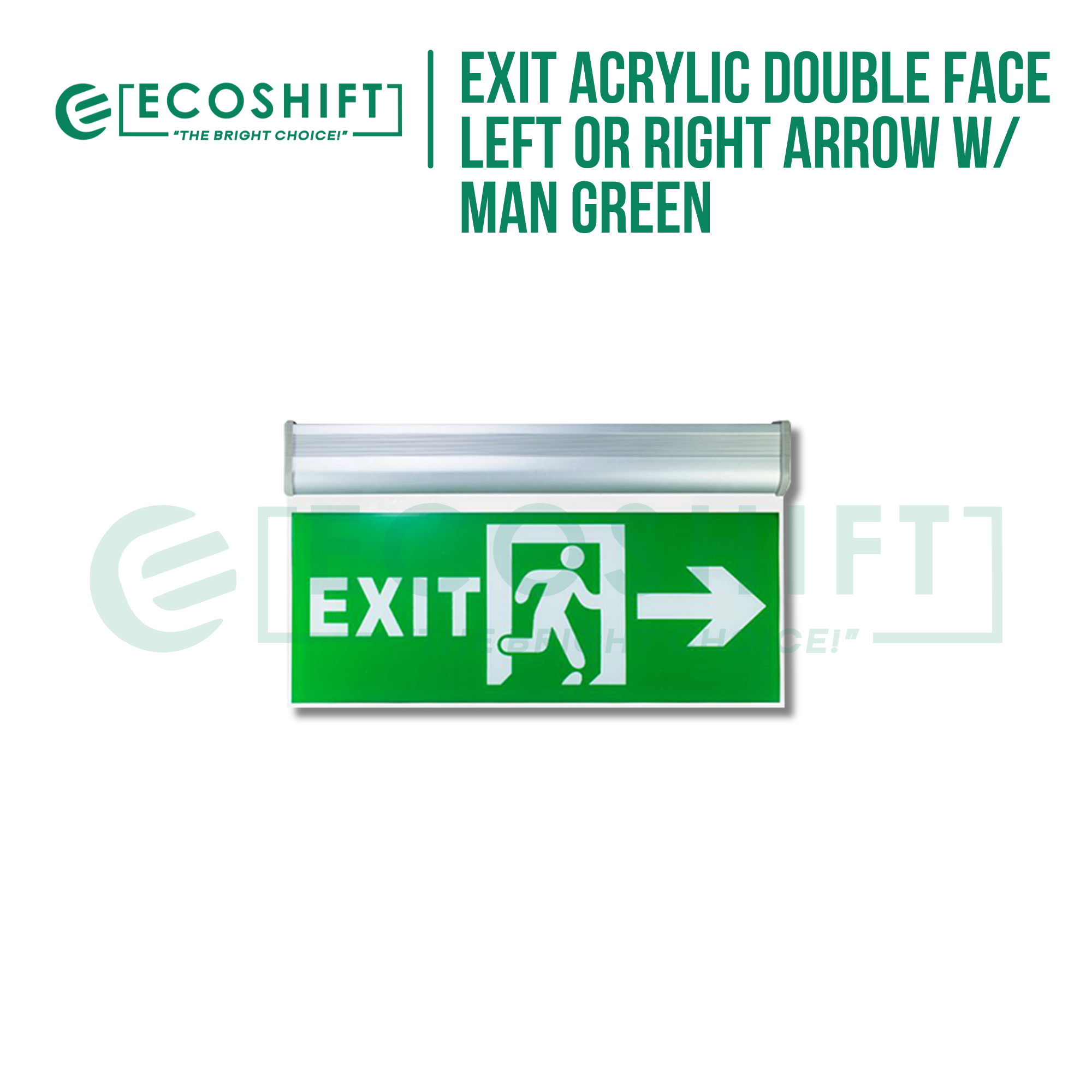 Ecoshift LED Exit Light Acrylic Type Double Face | Lazada PH