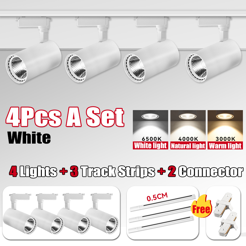 4pcs Set 30W Led Track Light Set Ceiling Spotlight Rail Lamp Kitchen ...