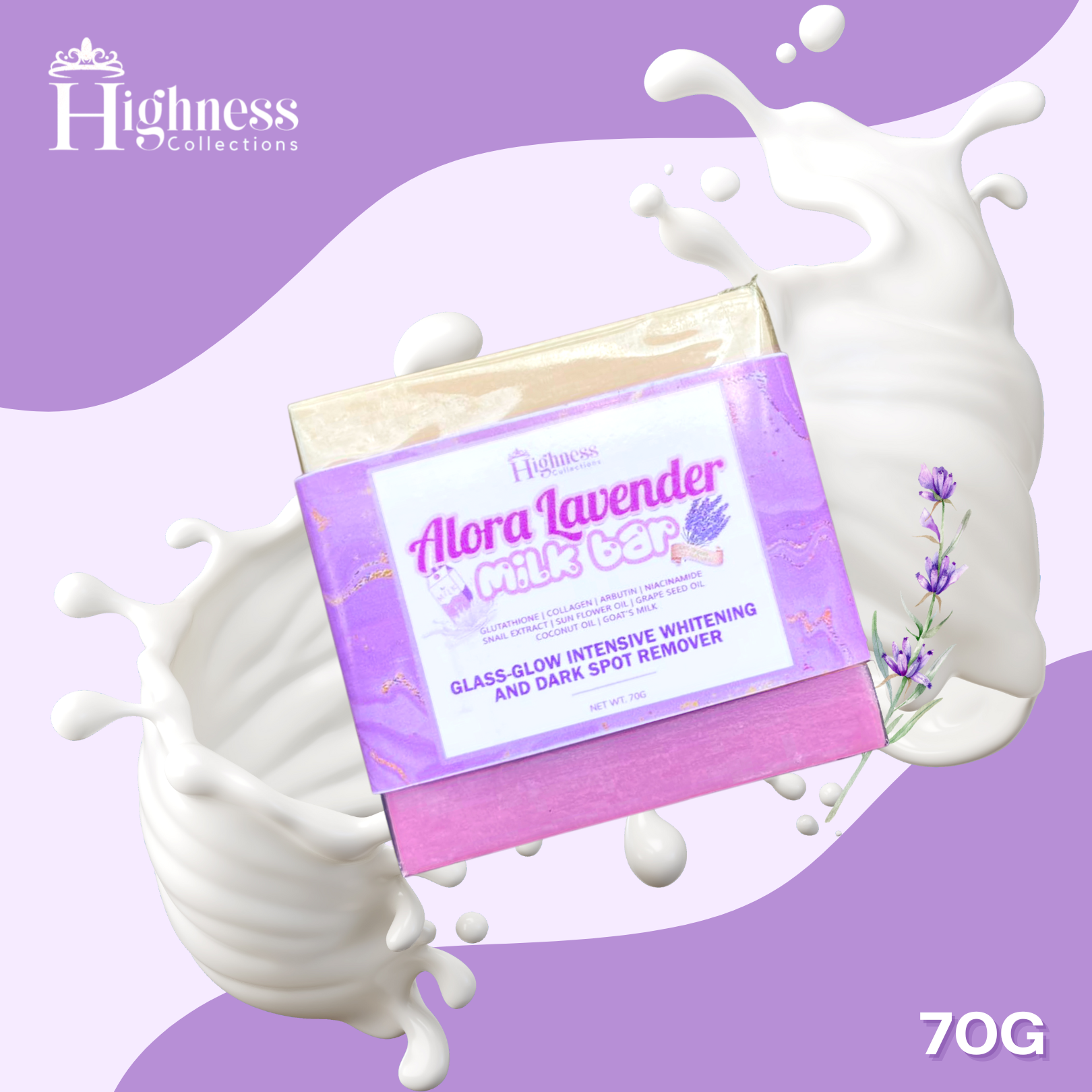 Alora Lavender Milk Bar Soap 70g | Lazada PH