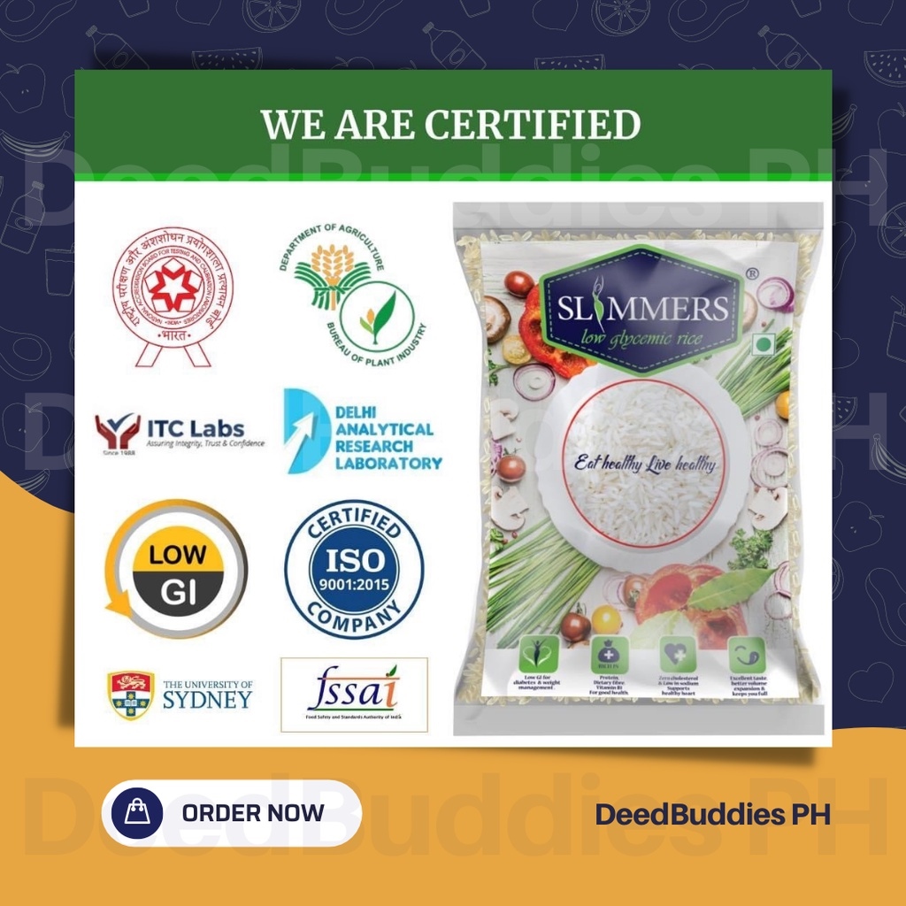 DeedBuddies PH SLIMMERS RICE Low Glycemic White Rice Zero Sugar Diet ...